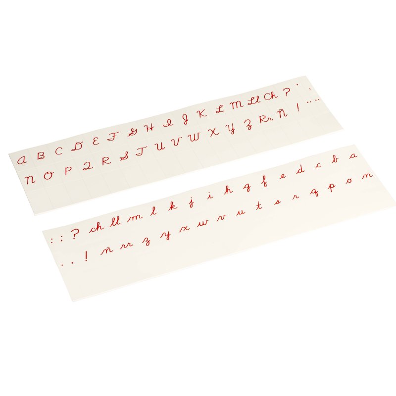 Printed Alphabet: US Cursive - Red