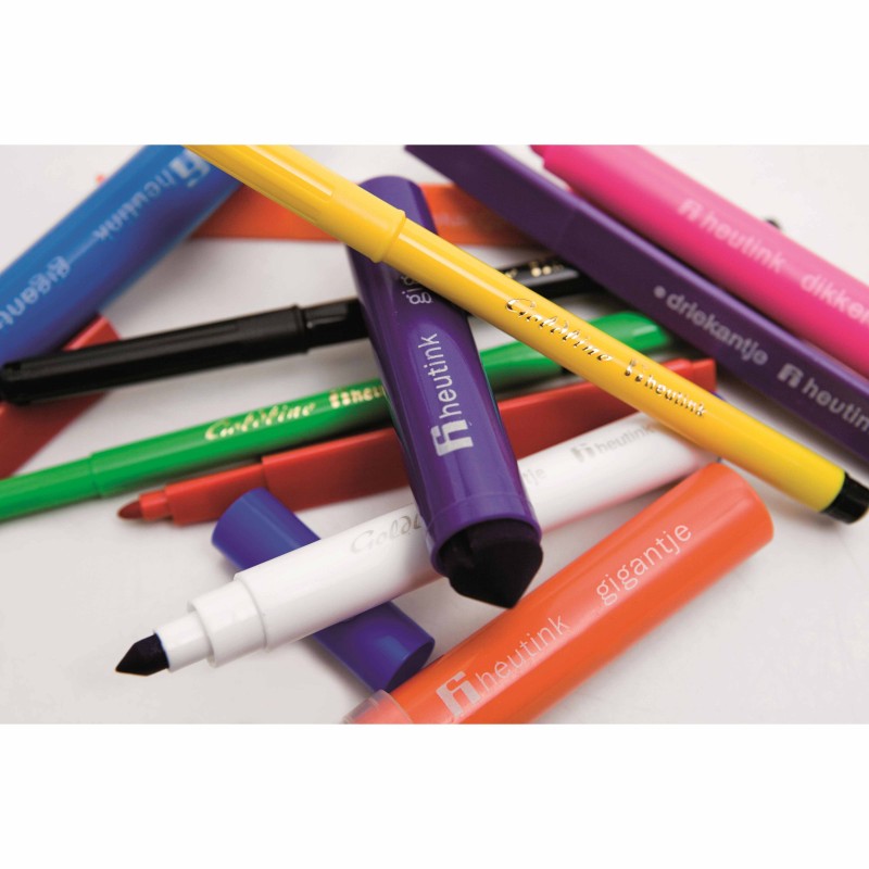 Felt tip pens - Triangular - Heutink - Pouch of 10 colours